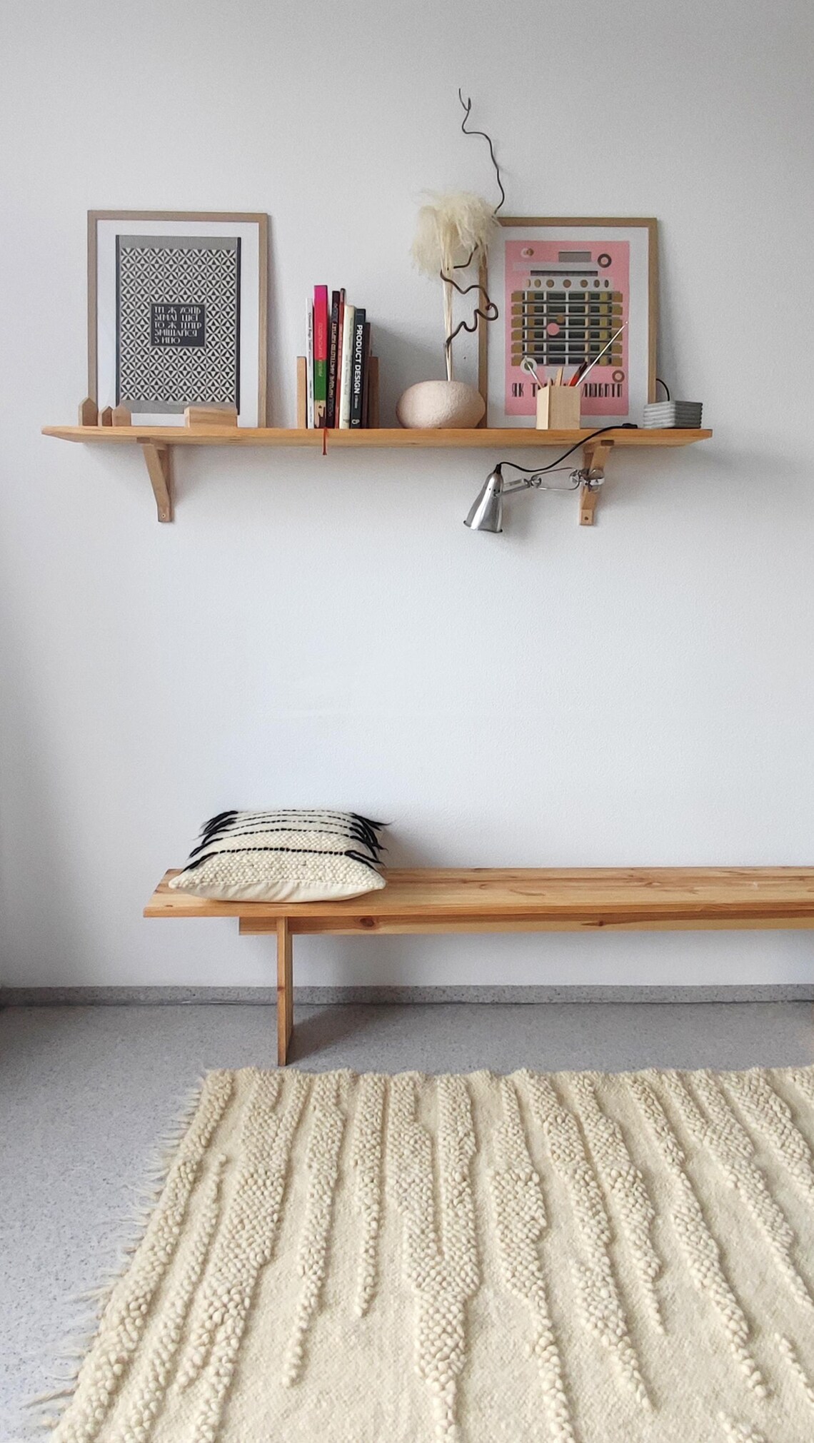 Handwoven Natural Big Wool Rug, Handwoven Wool Rug in Natural Colors ...
