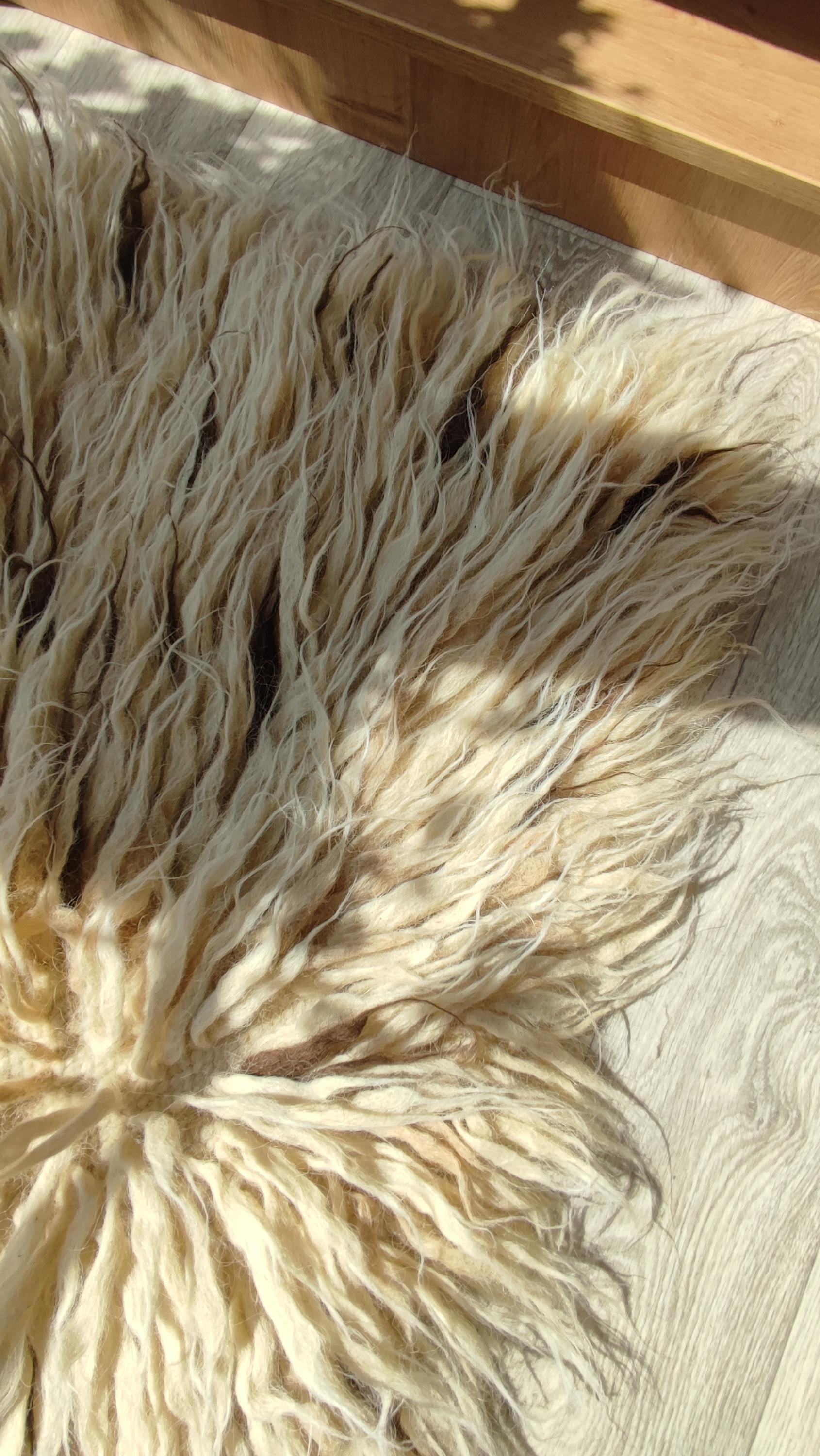 Shaggy Wool Rug, Natural Tufted Area Rug, Modern Scandinavian Wool Rug ...
