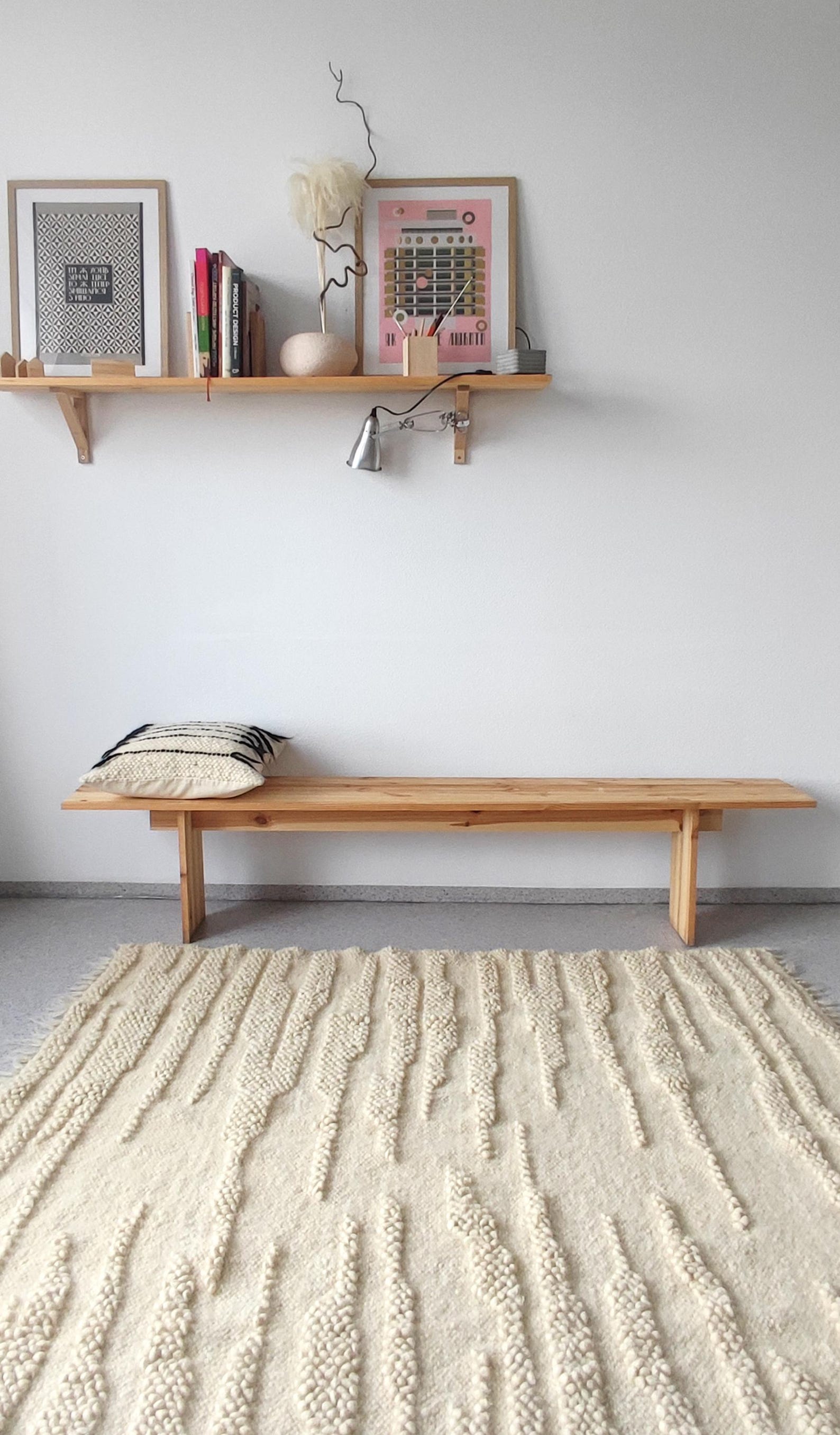 Handwoven Natural Big Wool Rug, Handwoven Wool Rug in Natural Colors ...