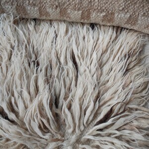 Shaggy Wool Rug, Natural Tufted Area Rug, Modern Scandinavian Wool Rug ...