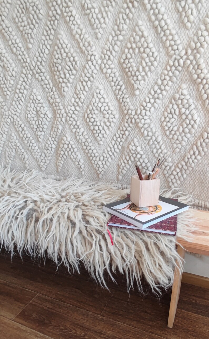 Shaggy Rug, Fluffy Carpet, Wool Shaggy Area Rug, Hand Tufted Rug ...