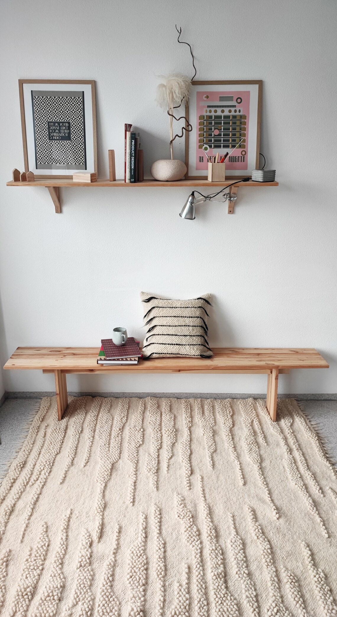 Handwoven Natural Big Wool Rug, Handwoven Wool Rug in Natural Colors ...
