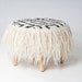 Flokati Ottoman Coffee Table, Handmade White Pouf, Pile Table, Living ...
