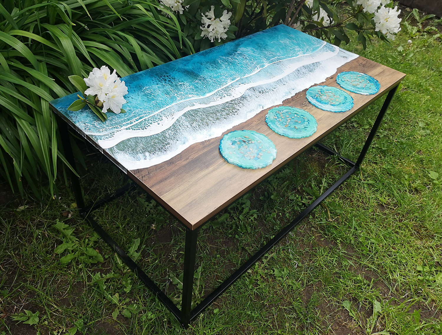 Ocean Resin Coffee Table Resin Art Beach Art Custom Table | Etsy