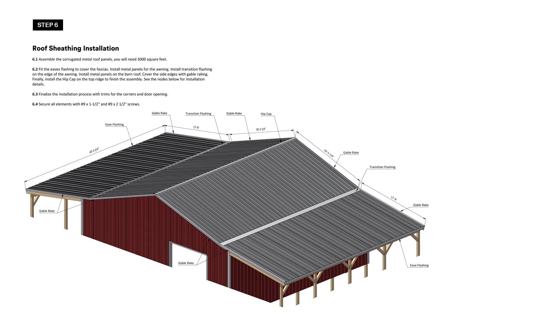 40x40 Pole Barn Plans | Garage Workshop Plan With Carports PDF - Etsy