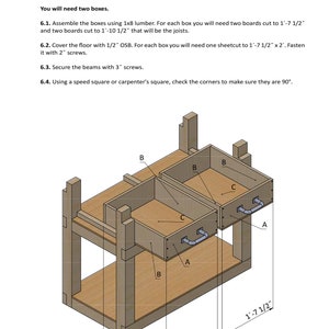 Movable Workbench Plans With Drawer Storage Digital PDF Download - Etsy