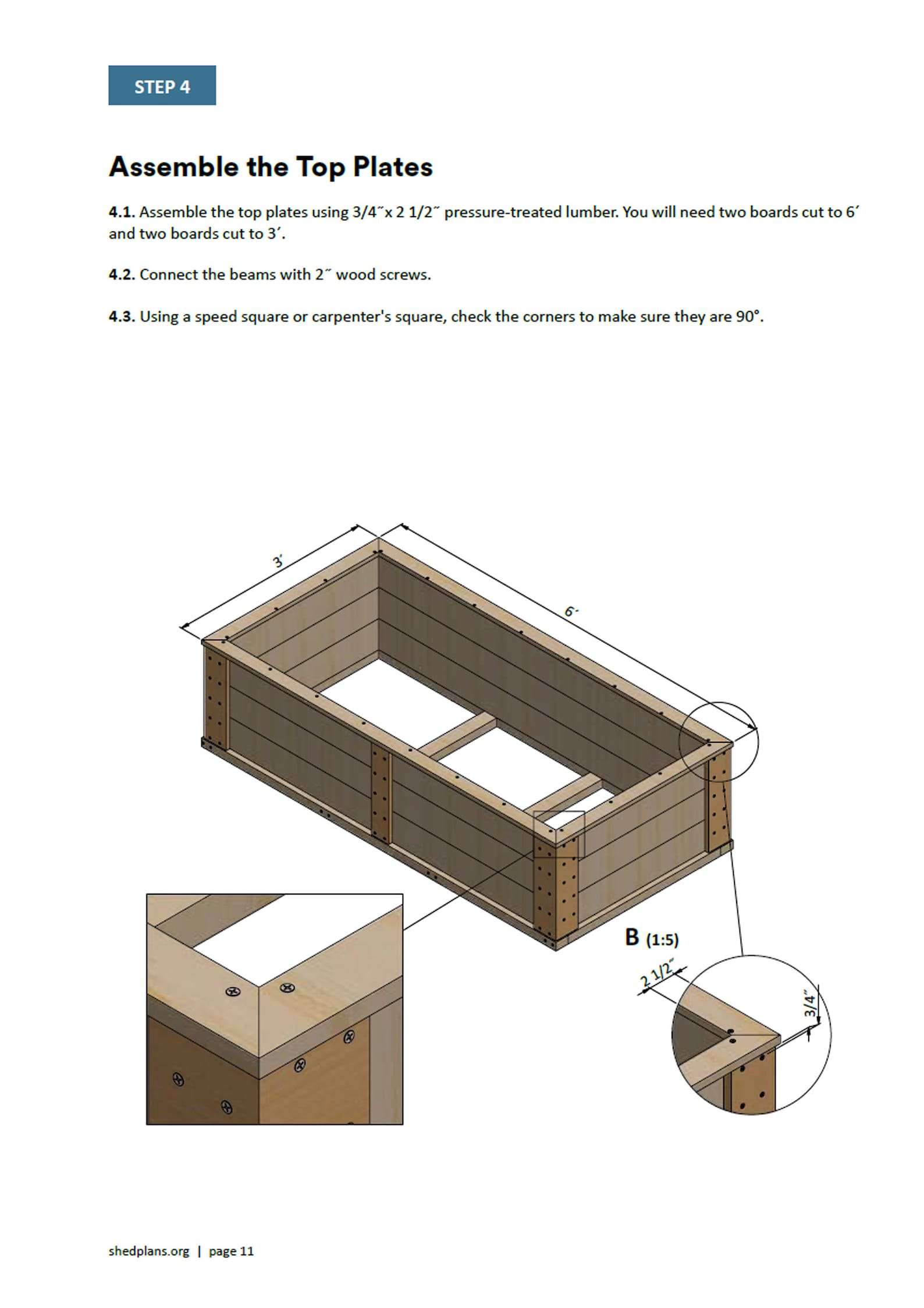 DIY Raised Garden Bed Plans With Trellis 3x6 (PDF) - Etsy