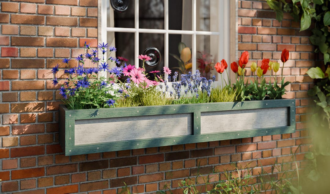 Window Planter Box Plans – 4x1 Wooden Flower Herb Garden Box PDF Plans ...