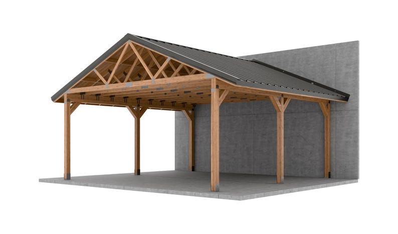 20x20 Attached Gable Roof Carport Plans - Etsy