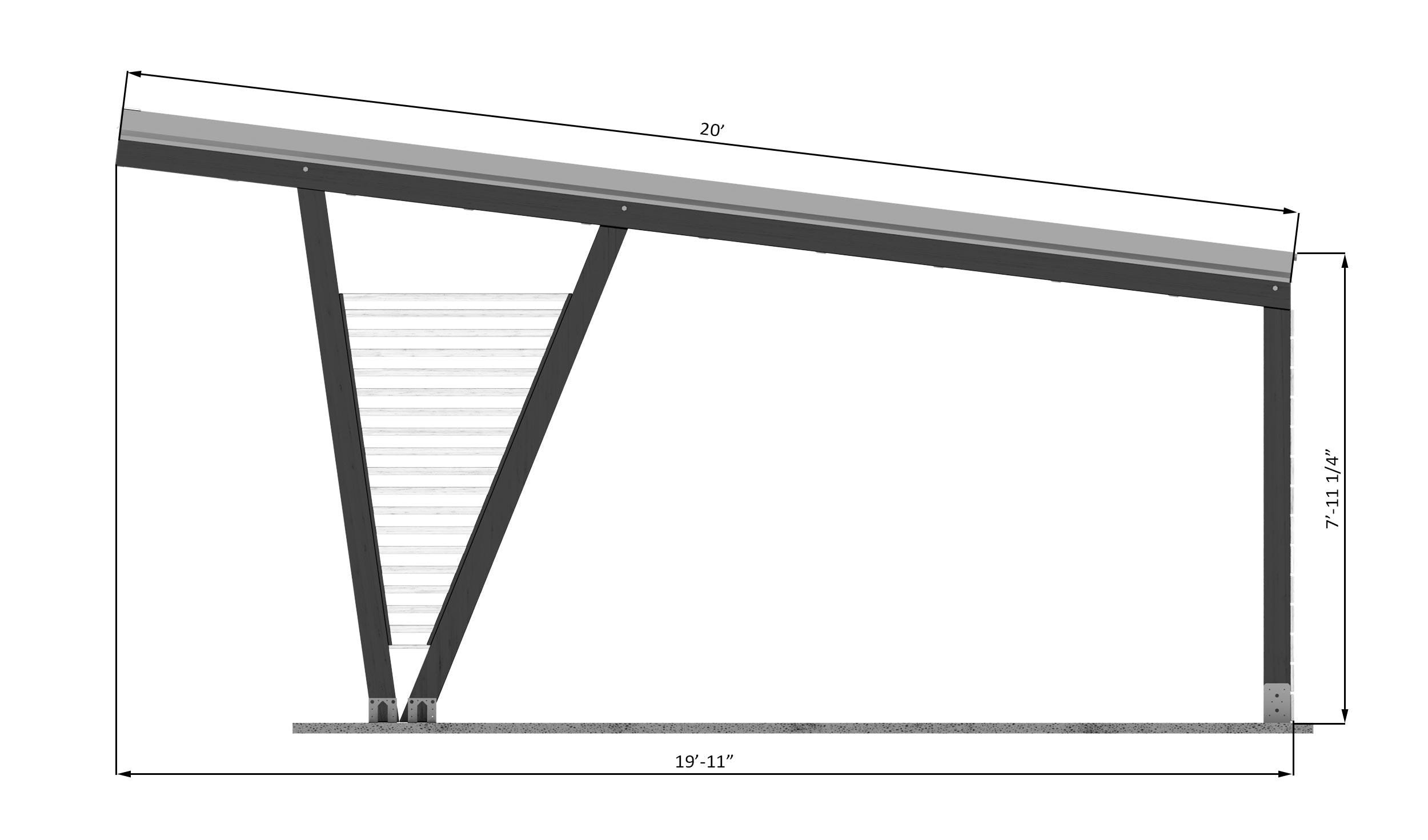 Free Standing Lean to Carport Plans – DIY Slanted Roof Car Shelter With ...