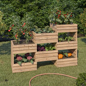 3-tier 2x6 Multi-section Raised Garden Bed Plans PDF - Etsy