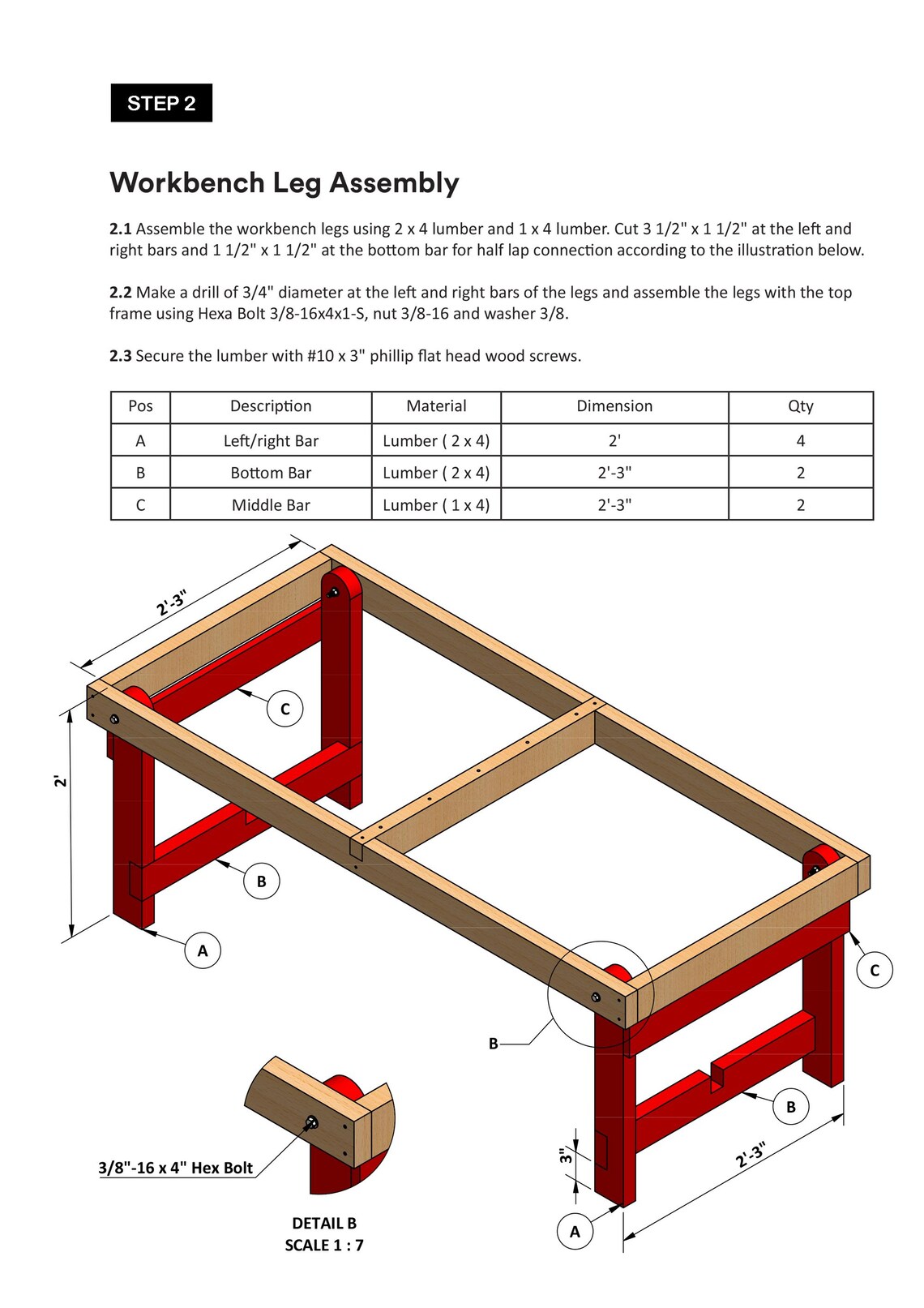 6x3 Compact Drop-down Workbench Plans With Locking Legs & Casters ...