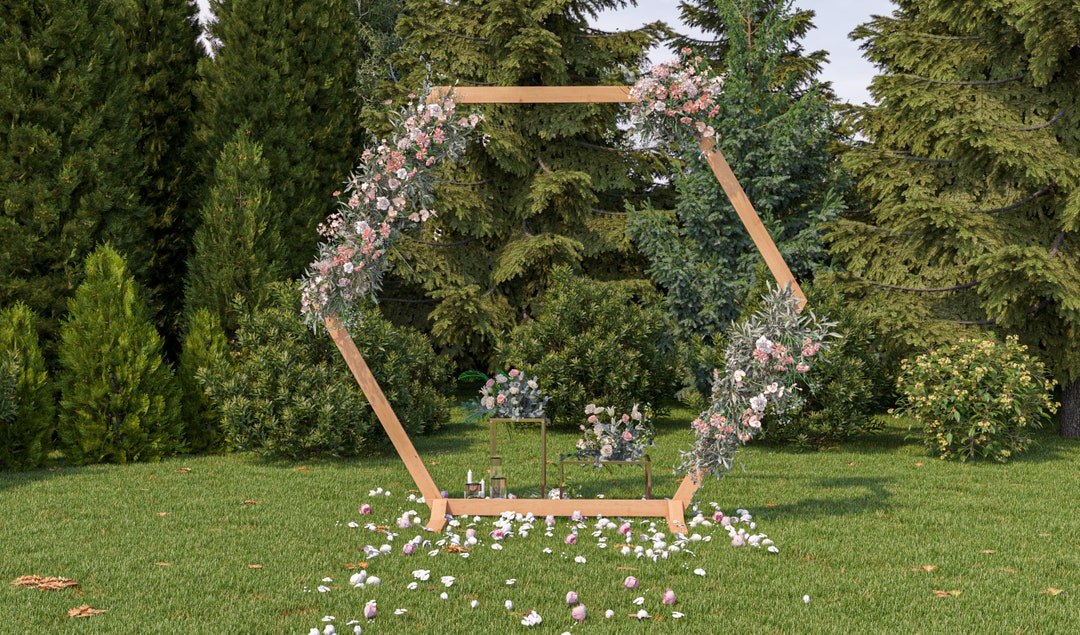 DIY Hexagon Frame Wedding Arch Plans for Wedding Decoration (PDF ...