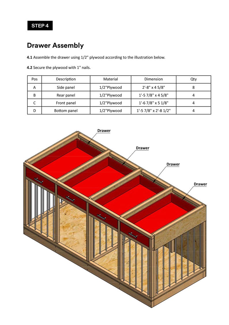 7x3 Wooden Double Dog Kennel Plans – TV Stand Style Crate for Two Large ...