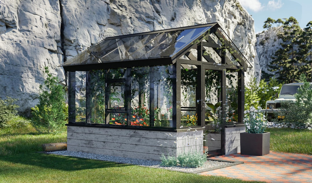 8x10 DIY Greenhouse Plan With Raised Garden Beds - Etsy