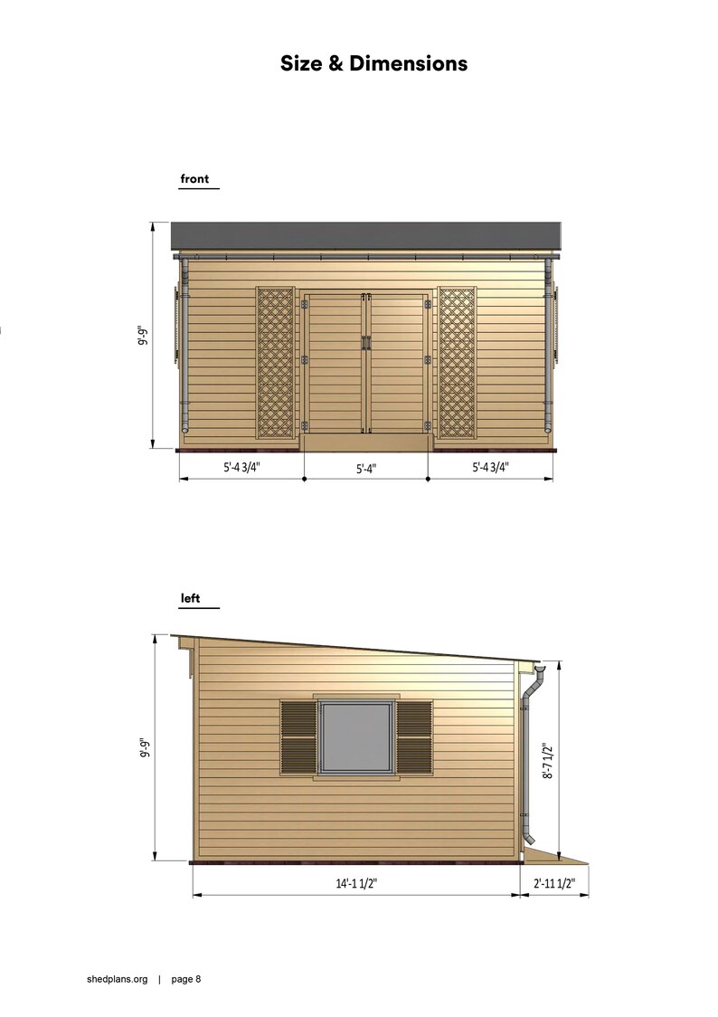 Shed Plans 14x16 DIY Lean to Garden Shed - Etsy