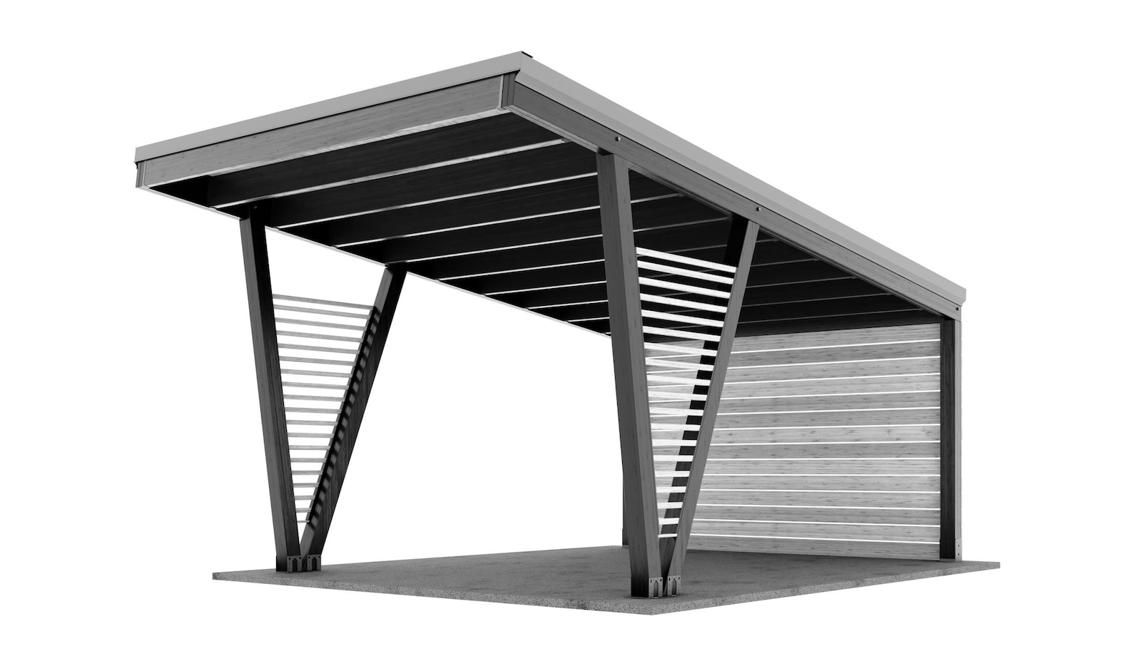 Free Standing Lean to Carport Plans – DIY Slanted Roof Car Shelter With ...