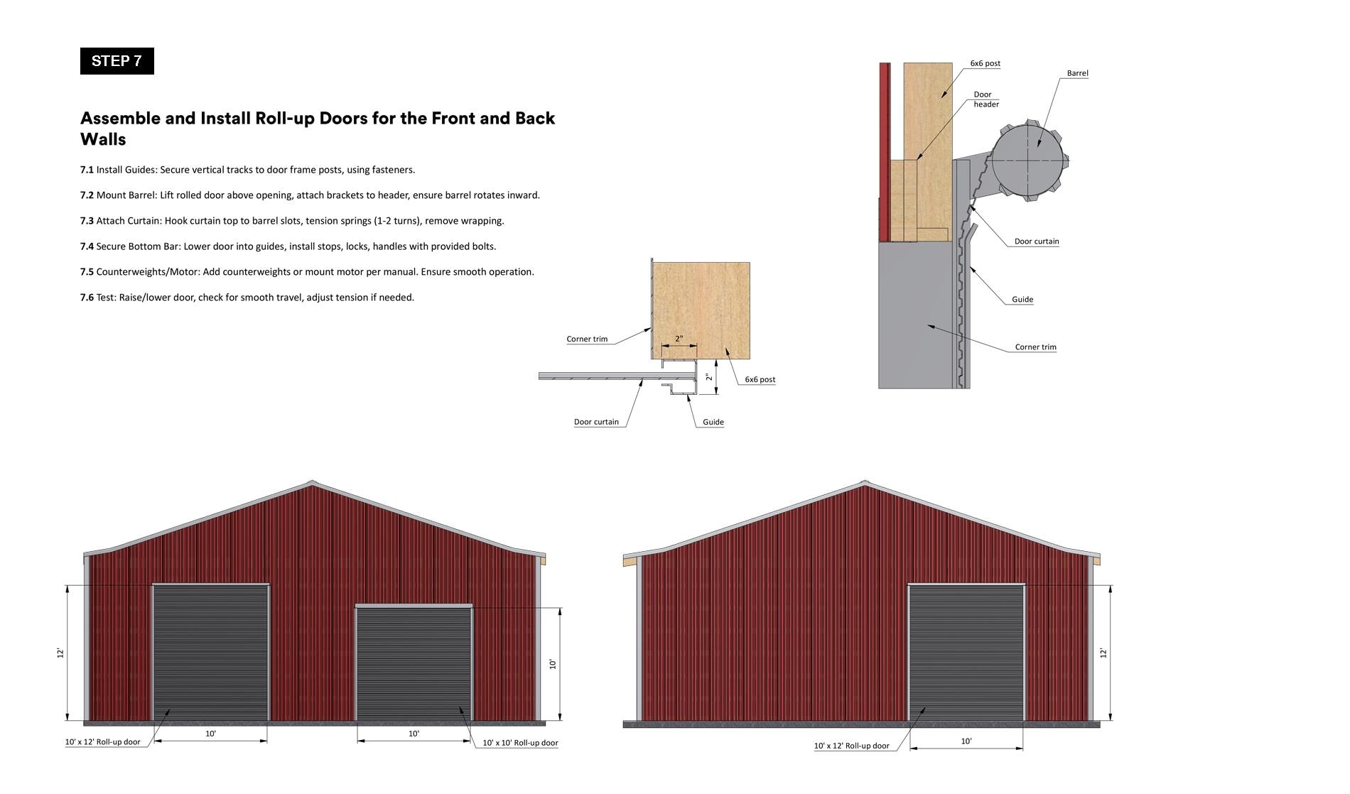 40x40 Pole Barn Plans | Garage Workshop Plan With Carports PDF - Etsy