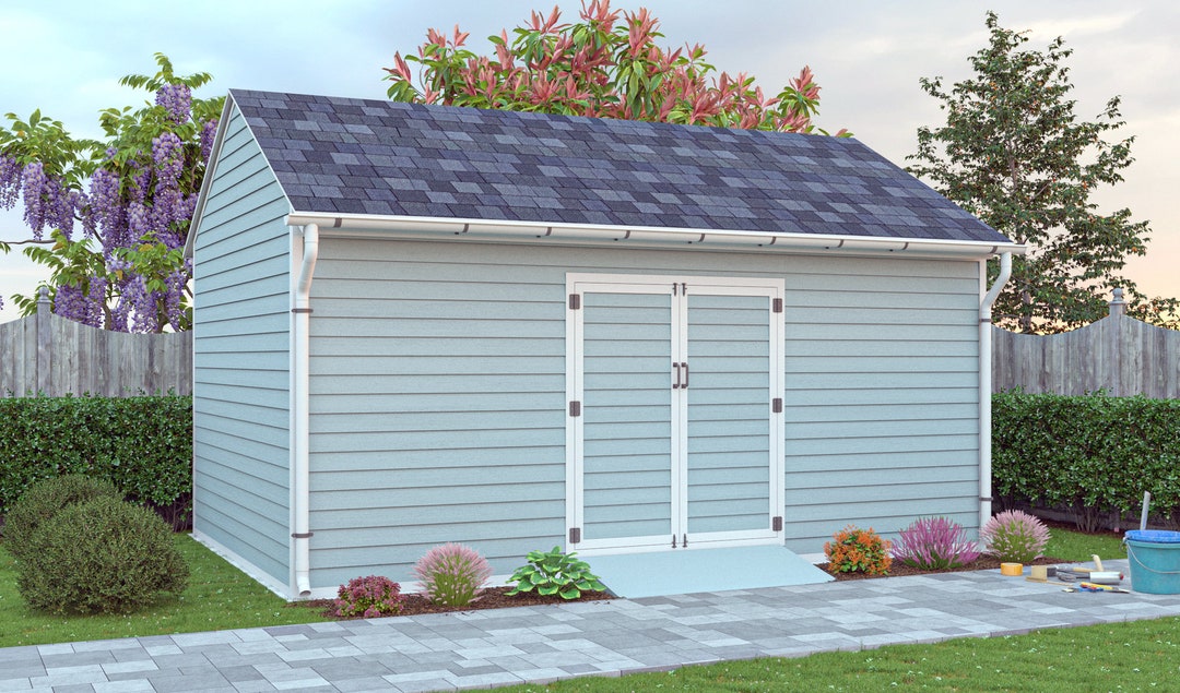 12x18 Shed Plans Gable Storage Shed PDF - Etsy