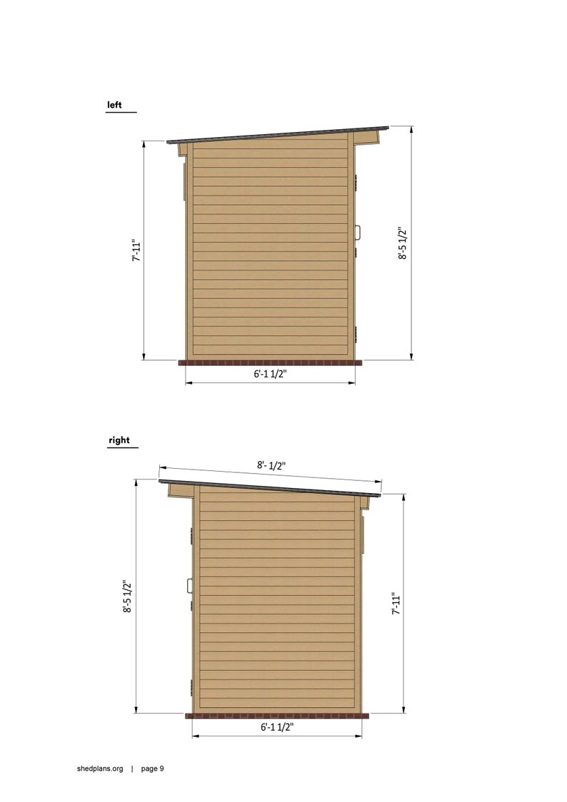 6x8 Shed Plan for Lean to Backyard Shed - Etsy