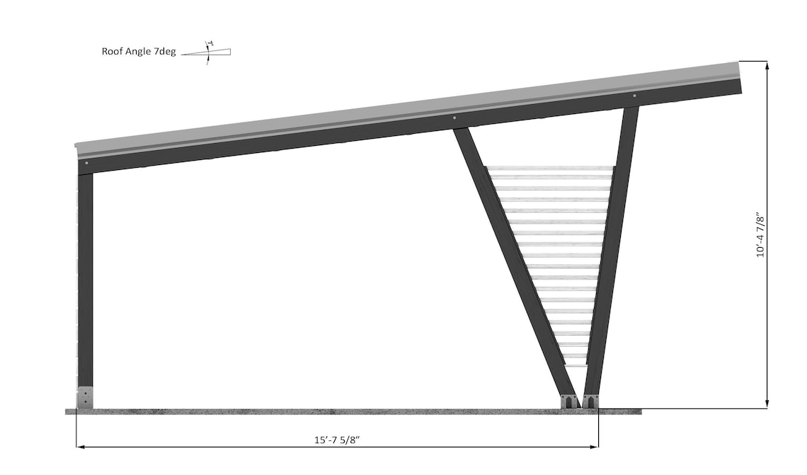 Free Standing Lean to Carport Plans – DIY Slanted Roof Car Shelter With ...