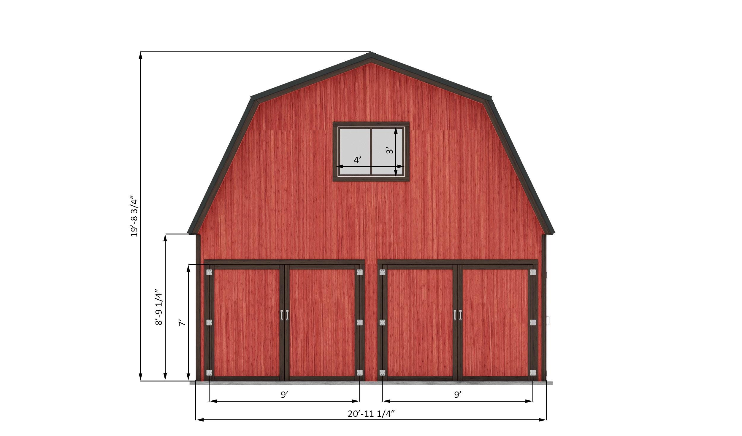 Gambrel Roof Garage Plans With Loft - DIY Two-car Barn Style Garage - Etsy