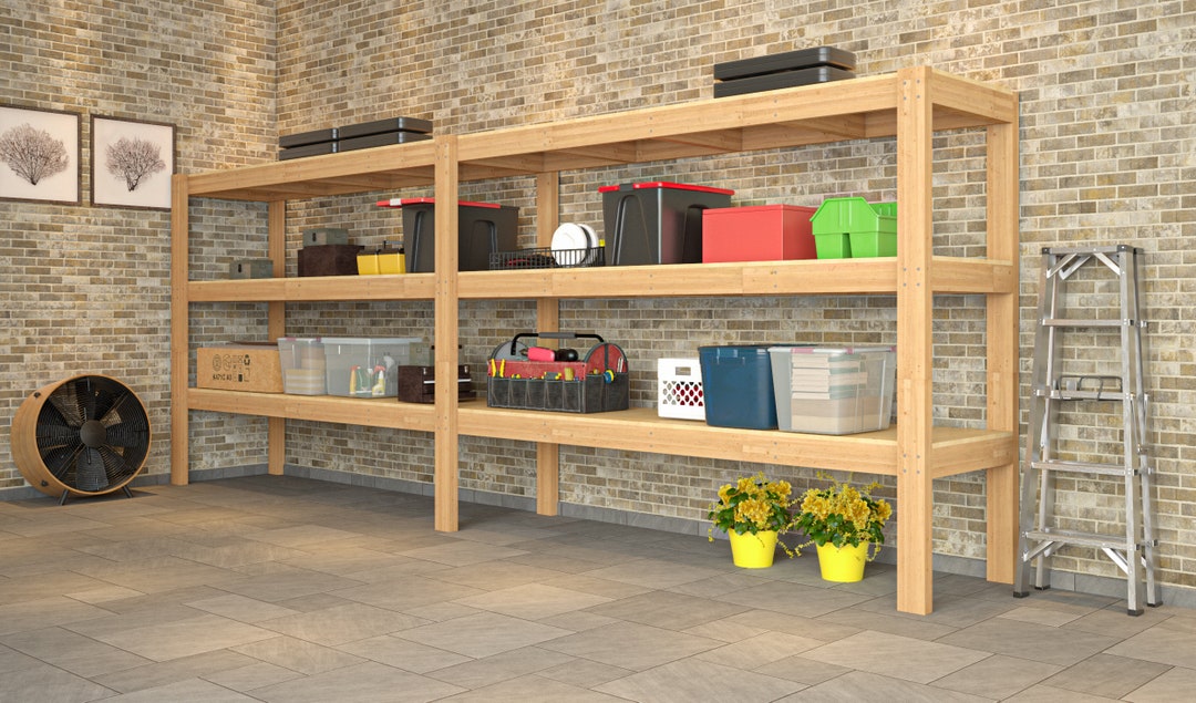 2x16 Two-bay Garage Storage Shelves Plans (PDF) - Etsy