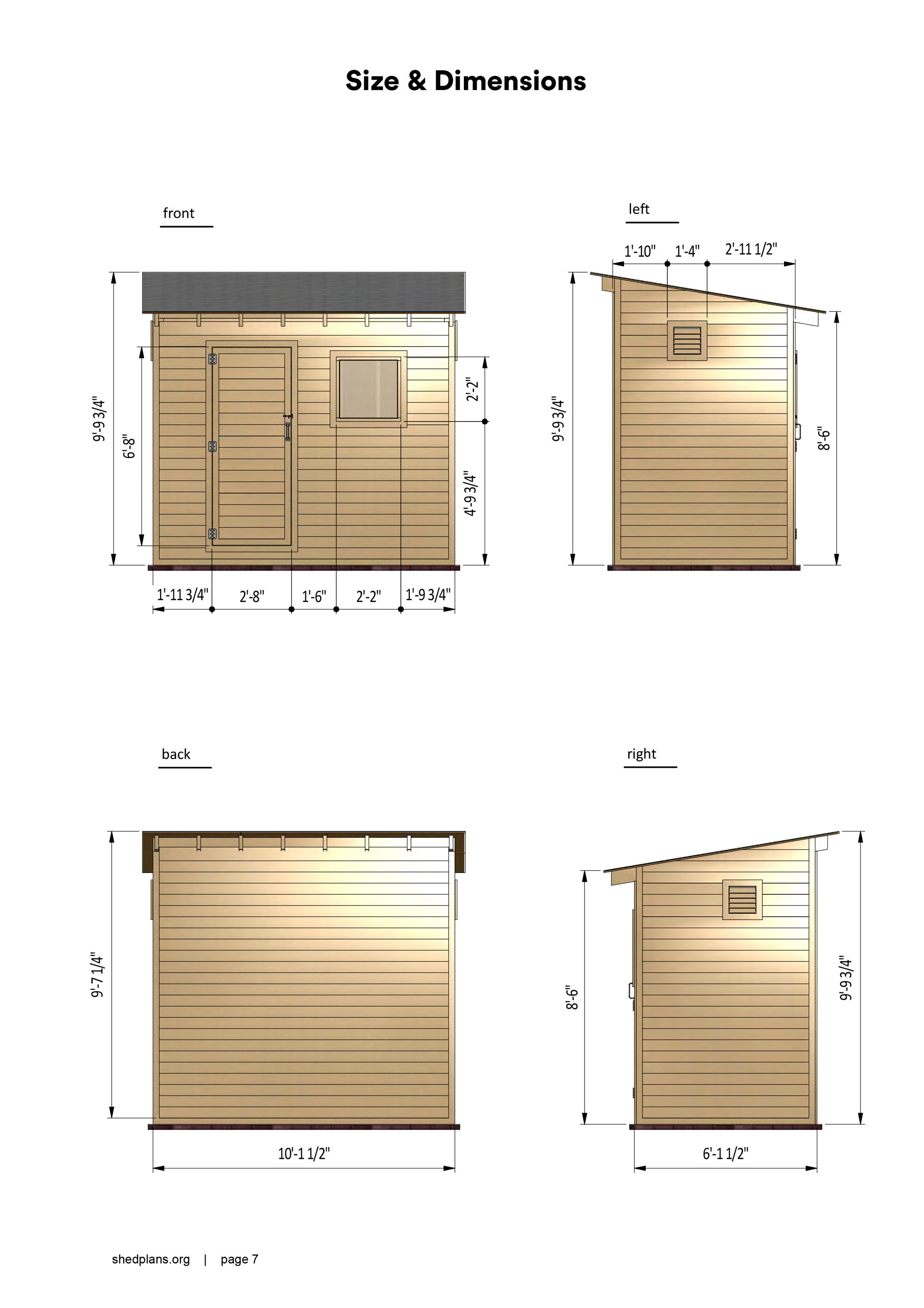 Shed Plans 6x10 DIY Lean to Storage Shed - Etsy