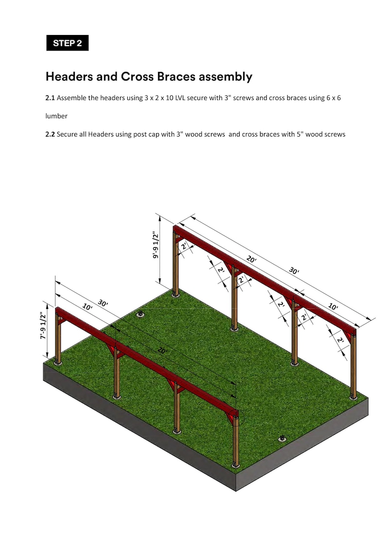 20x30 Carport Plans With Enclosed Storage Area - Etsy