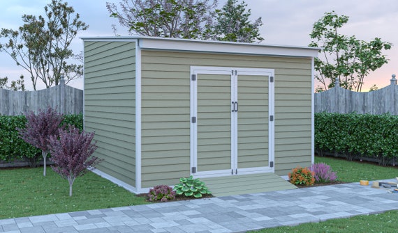 12x12 Shed Plans Lean to Storage Shed PDF - Etsy