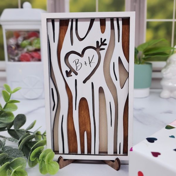 Carved Heart Tree - Etsy
