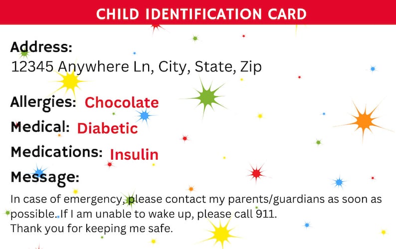 Custom Child ID Card Template: Printable Kid Photo Badge (canva) - Etsy