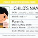 Editable Child ID Card Canva Template, Custom Kid ID Card, Printable Child Badge With Photo ...