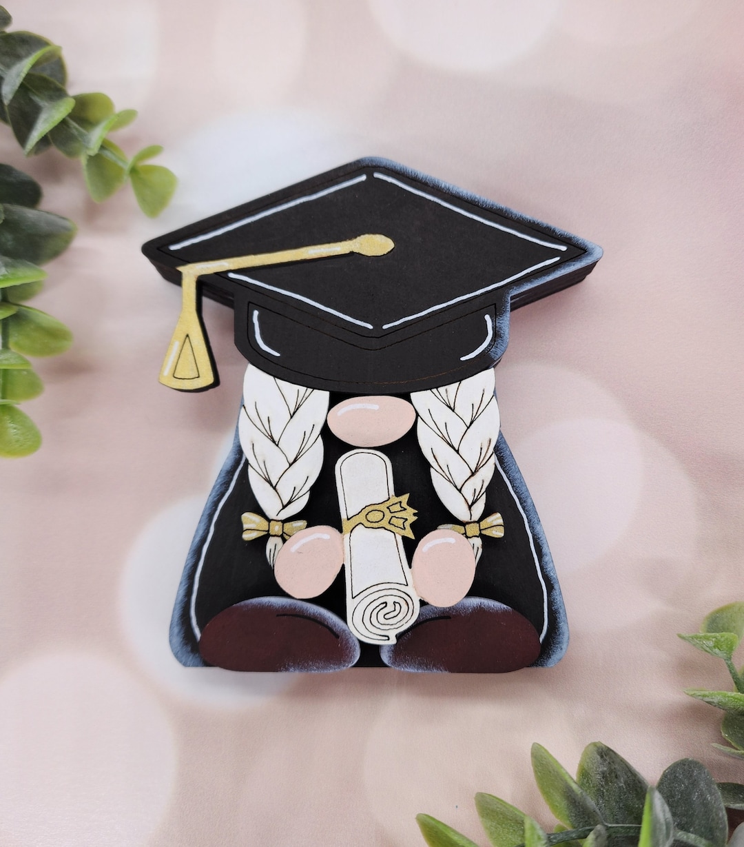 Graduation Gnome Girl and Sign Digital Laser File, SVG, DXF, AI, Gift ...