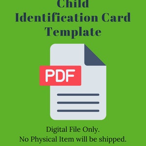 Editable Child ID Card Canva Template: Custom Photo Badge (digital File ...