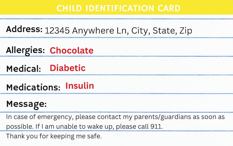 Editable Child ID Card Canva Template: Custom Photo Badge (digital File ...