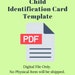Custom Child ID Card Canva Template: Printable Kid Badge (digital File ...