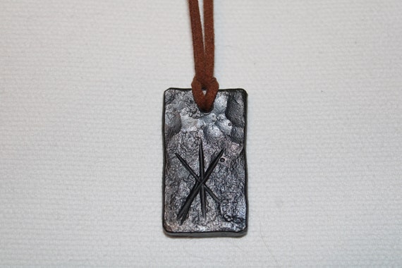 Hand-made Hand Forged STRENGTH Bind Rune on 18 Suede - Etsy UK