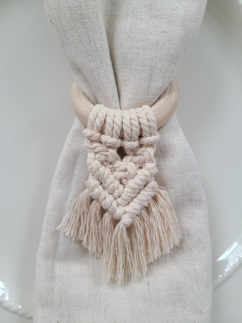 Macrame Napkin Rings Macrame Table Decor Macrame Napkin Holder Macrame Table Settings Boho ...