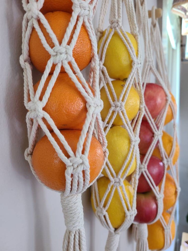 Macrame Fruit Bags Macrame Fruit and Vegetable Bag Hanging | Etsy