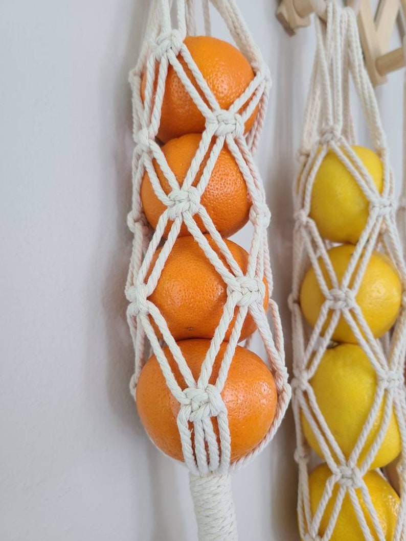 Macrame Fruit Bags Macrame Fruit and Vegetable Bag Hanging | Etsy