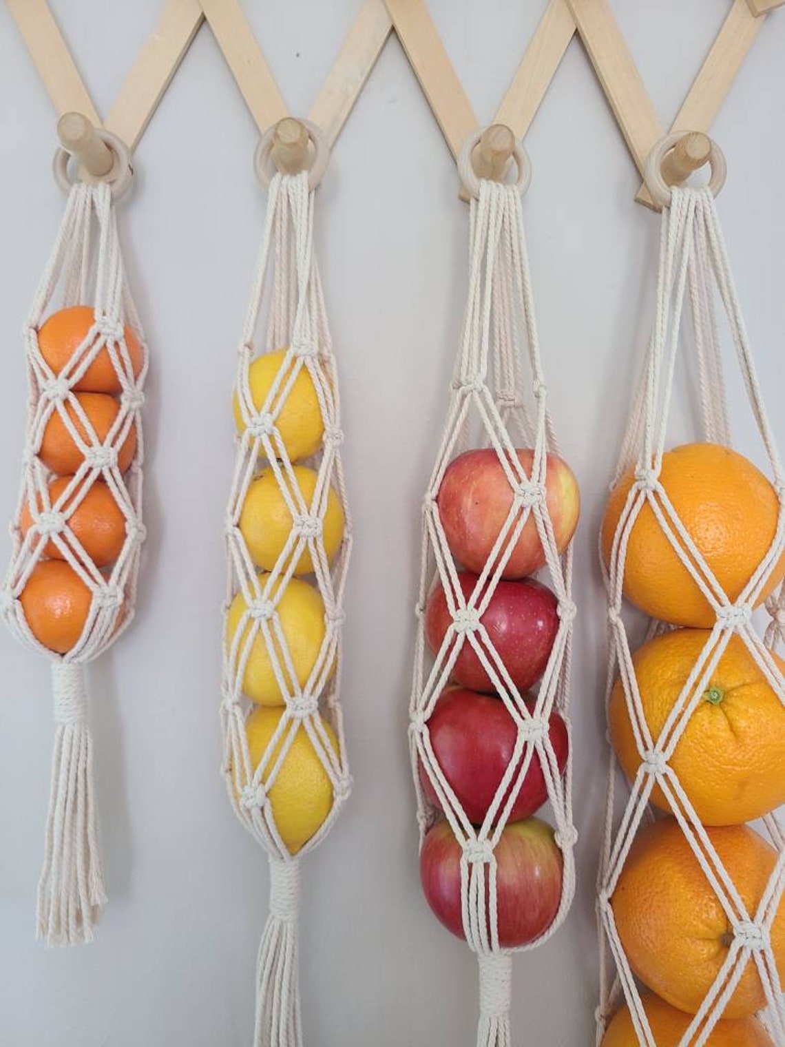 Macrame Fruit Bags Macrame Fruit and Vegetable Bag Hanging | Etsy