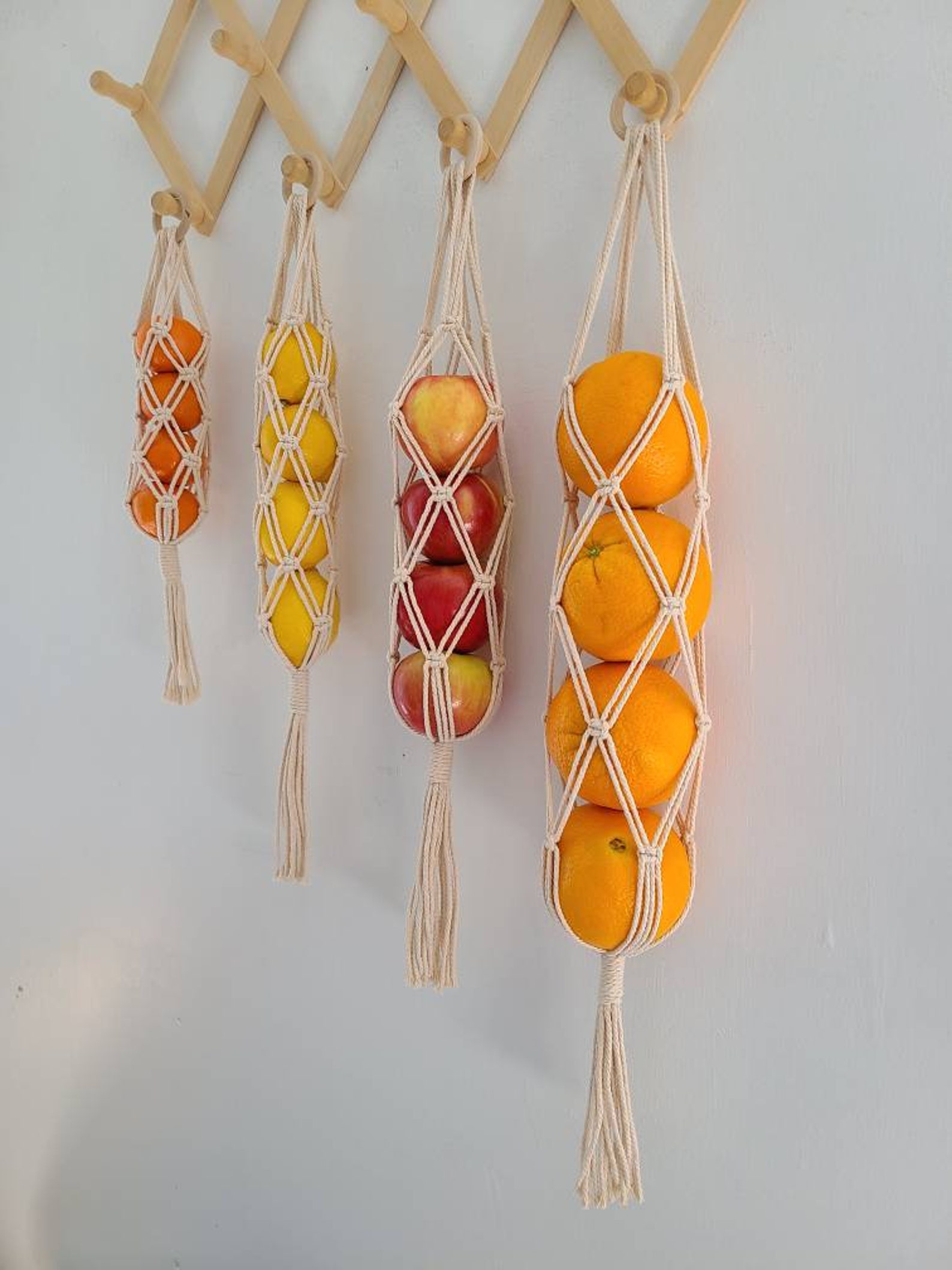 Macrame Fruit Bags | Macrame Fruit and Vegetable Bag | Hanging Produce ...