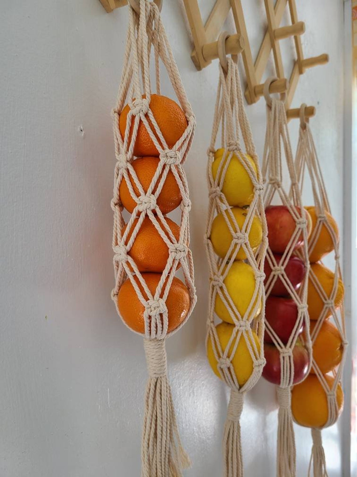 Macrame Fruit Bags Macrame Fruit and Vegetable Bag Hanging | Etsy