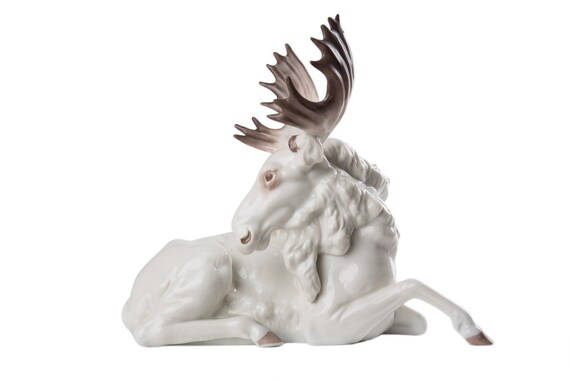 Antique Stunning Porcelain Moose Figurine Hutschenreuther - Etsy