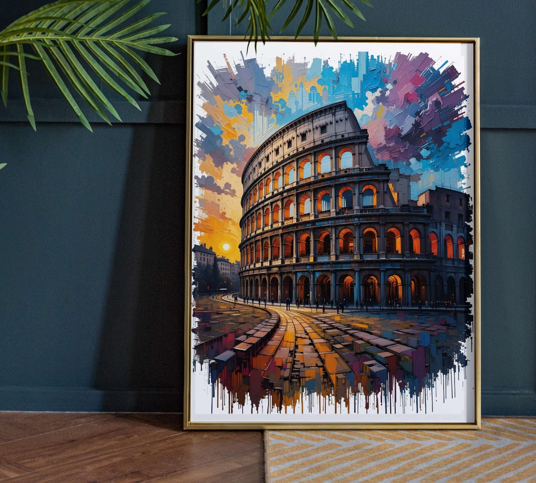 Rome Colosseum Oil Painting, Digital Download, Ancient Italy Landmark ...