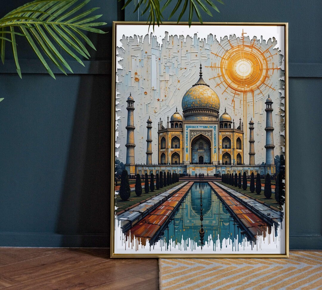 Taj Mahal Travel Poster – Agra, India Landmark, Mughal Architecture ...