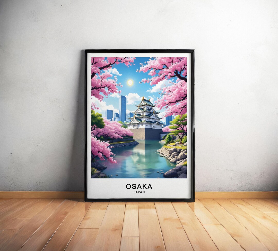 Osaka Japan Travel Poster - Digital Download Osaka Castle, Dotonbori ...