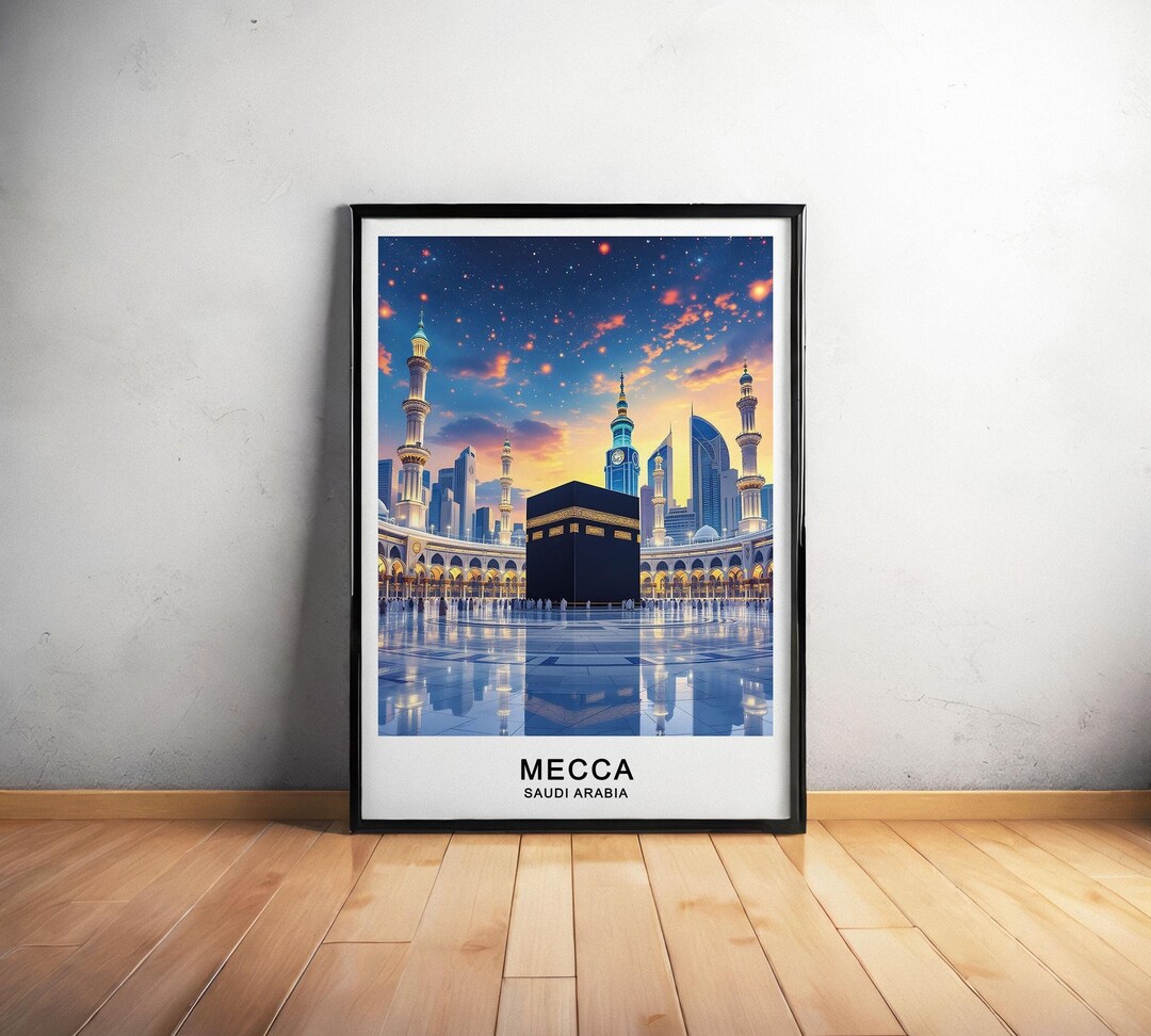 Mecca Saudi Arabia Travel Poster - Digital Download Kaaba, Grand Mosque ...