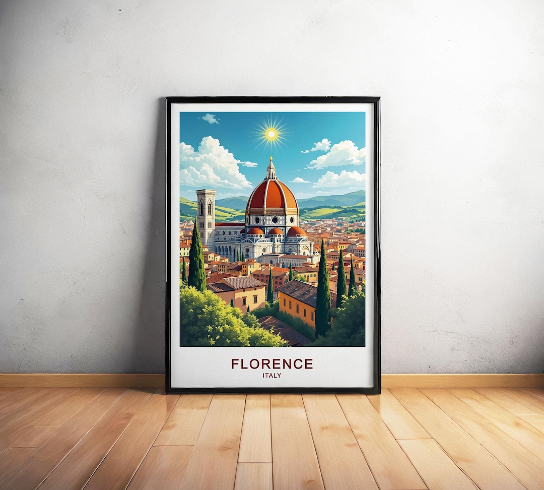 Florence Italy Travel Poster - Digital Download Duomo and Renaissance ...